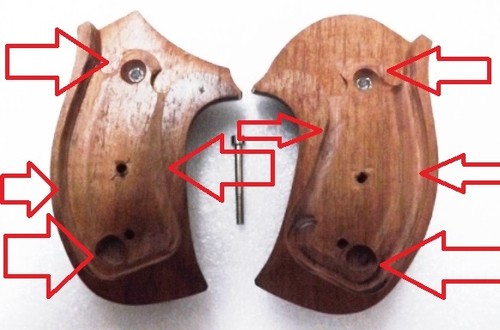 Sile Walnut Combat Grips fitted to Rossi R352, R461, R462 1980s Banana ...