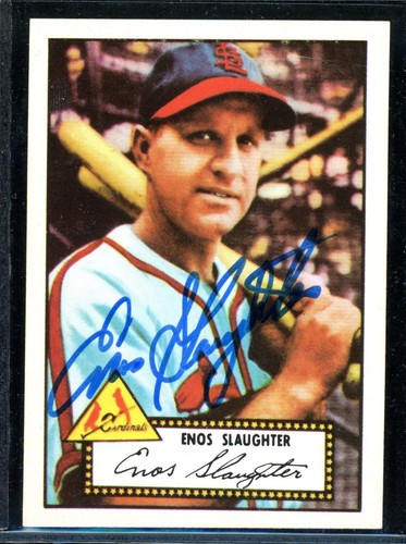 1983 Topps ENOS SLAUGHTER Autographed 1952 Bowman Re-Print Set | eBay