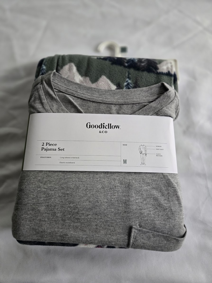 Goodfellow & Co Pajama Set - Long Sleeve / Fleece Pants - MENS MEDIUM - NEW | eBay