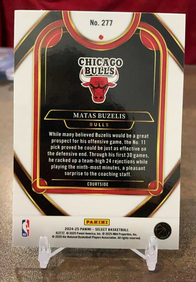 2024-25 Select Matas Buzelis Courtside RC Blue Retail Rookie #277 Bulls ...