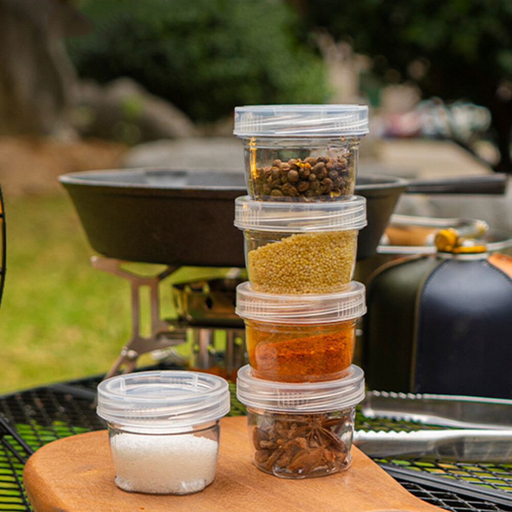 5pcs/pack Spice Jar Portable 40ml Picnic Seasoning Storage Box (White ...
