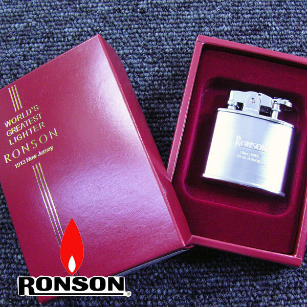 Ronson Standard Silver Chrome Satin Plain Pattern Brass Flint Oil ...