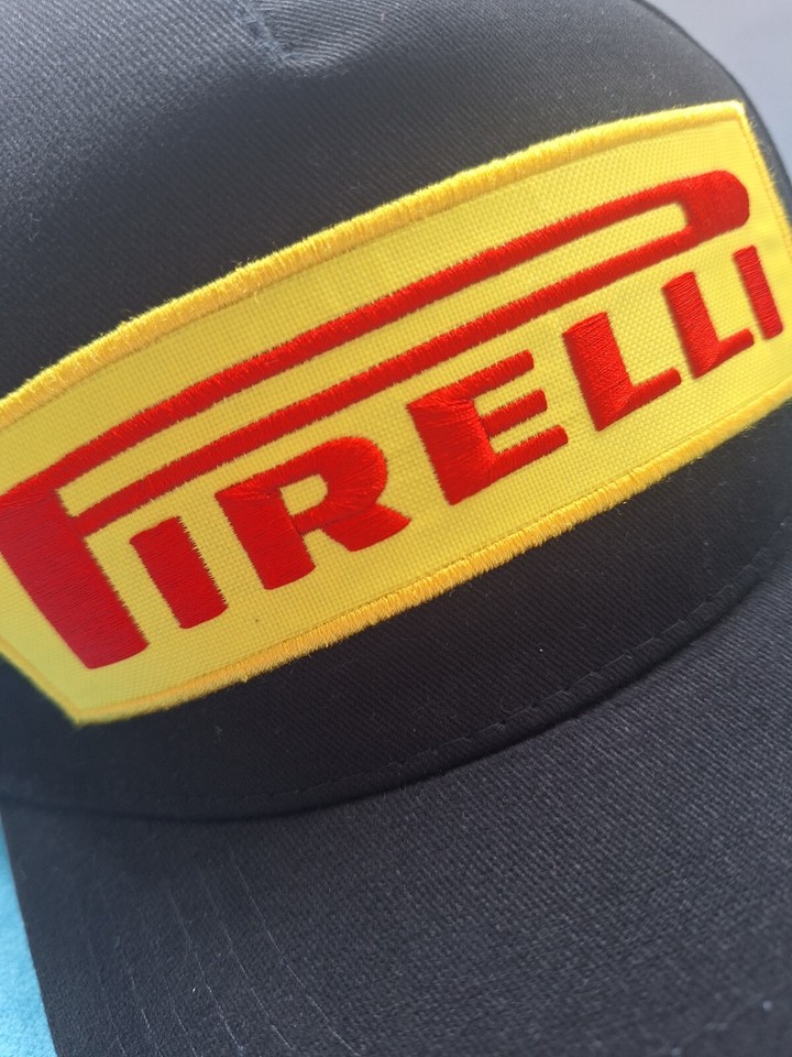 Pirelli Racing Black Cap Logo Embroidered Adjustable Strap | eBay UK