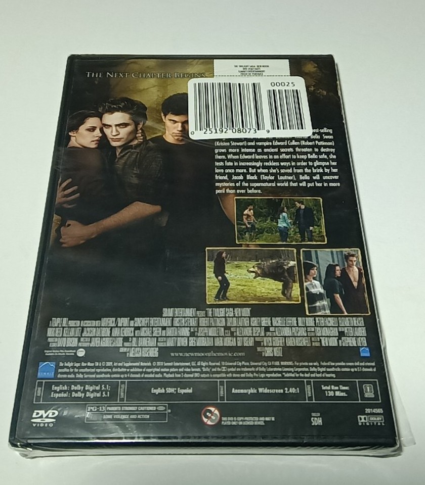The Twilight Saga New Moon DVD 2009 Single Disc Edition (SEALED ...