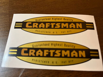 Craftsman Tools WW2 vintage 1945 decal early black gold Orange 3” Set ...