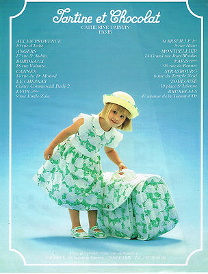 PUBLICITE ADVERTISING 094 1990 TARTINE & CHOCOLAT mode enfants C ...
