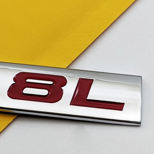 2x Car Fender Trunk Red Chrome 1.8L Car Logo V6 V8 Engine Metal Emblem ...