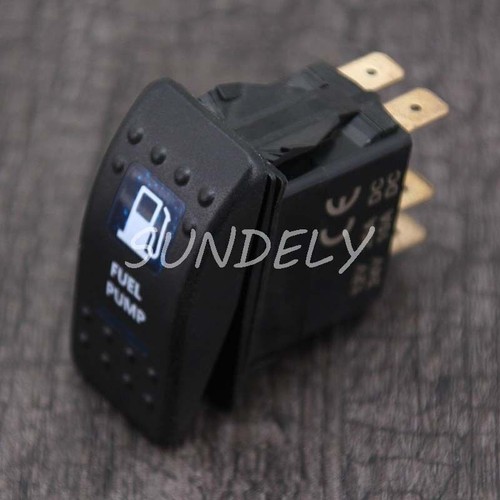 FUEL PUMP - ARB STYLE ROCKER SWITCH BLUE LED BACKLIT 4X4 4WD 12V ON/OFF ...