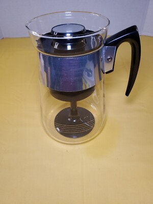 Corning Glass Coffee Pot-6 Cup Carafe Percolator Heat Proof Glass Gold ...