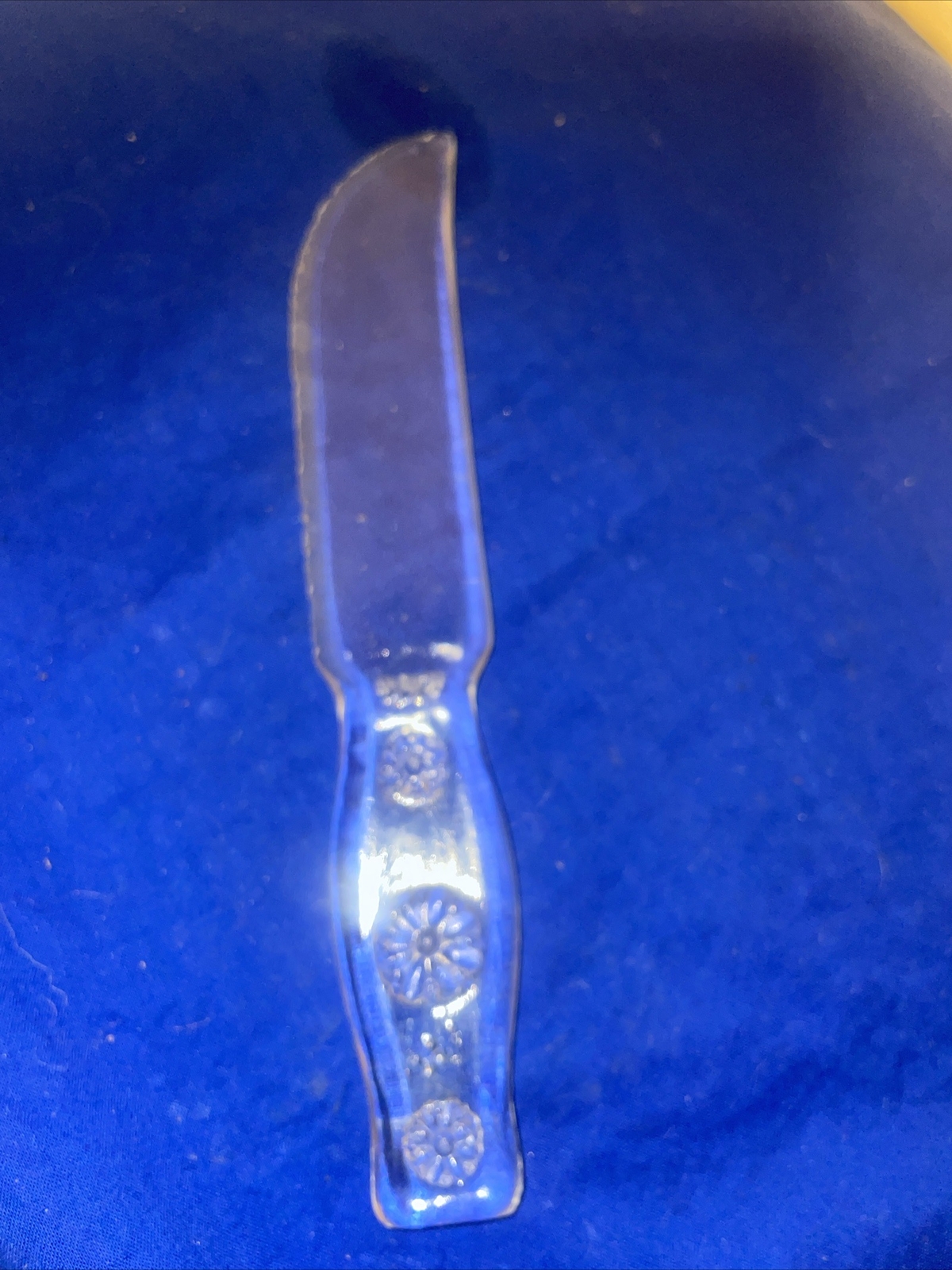 vtg GLASS Cryst-O-Lite KNIFE raised daisys 8.5" Long- Estate Find | eBay