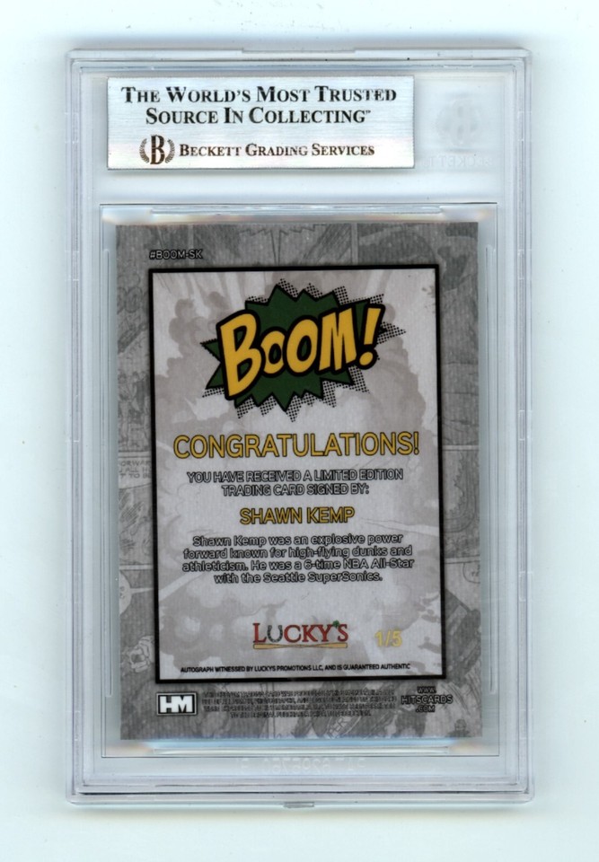 Shawn Kemp 2024 Hits Memorabilia BOOM Green #/5 Signed BGS BAS Auto ...
