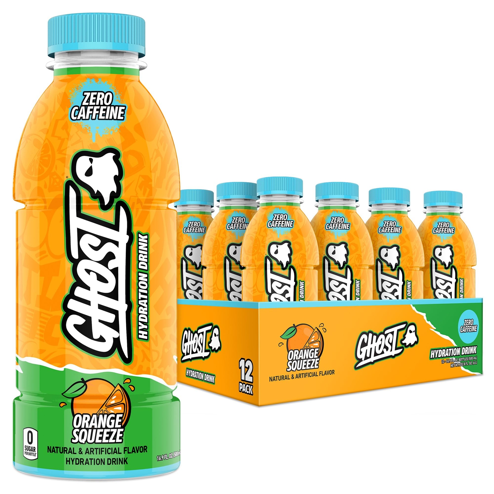 GHOST Hydration Drink Orange Squeeze - RTD Sports Drinks with ...