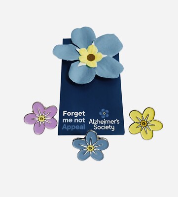 Dementia Alzheimers BLUE Forget Me Not flower enamel lapel pin badge ...