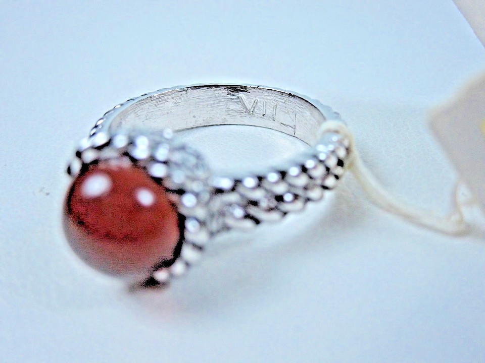 Nina Ricci Rhodium Plated Ring with Enamel - Size 7 0273 | eBay