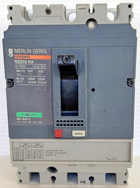 Merlin GERIN NS250N Compact 3 Pole 250a Molded Case Circuit Breaker for ...