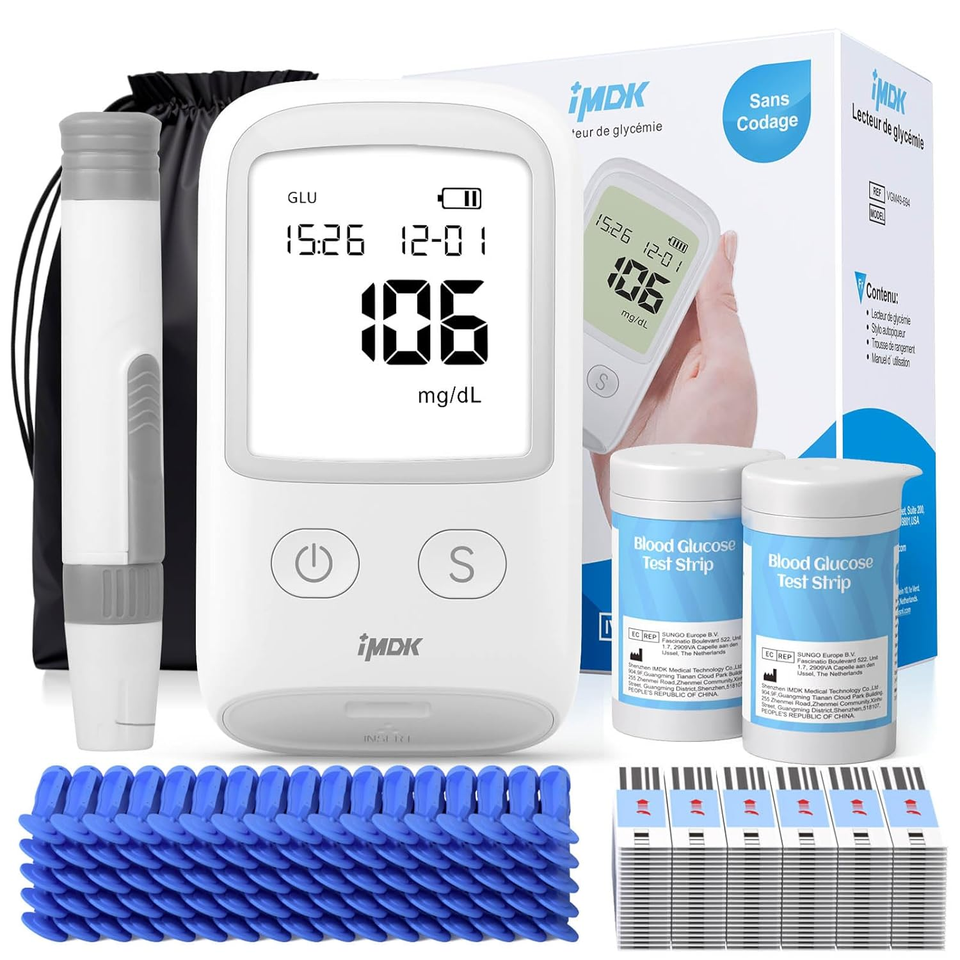 Diabetes Test Kit Blood Sugar Glucose Monitor Meter 206 Pcs Strip ...
