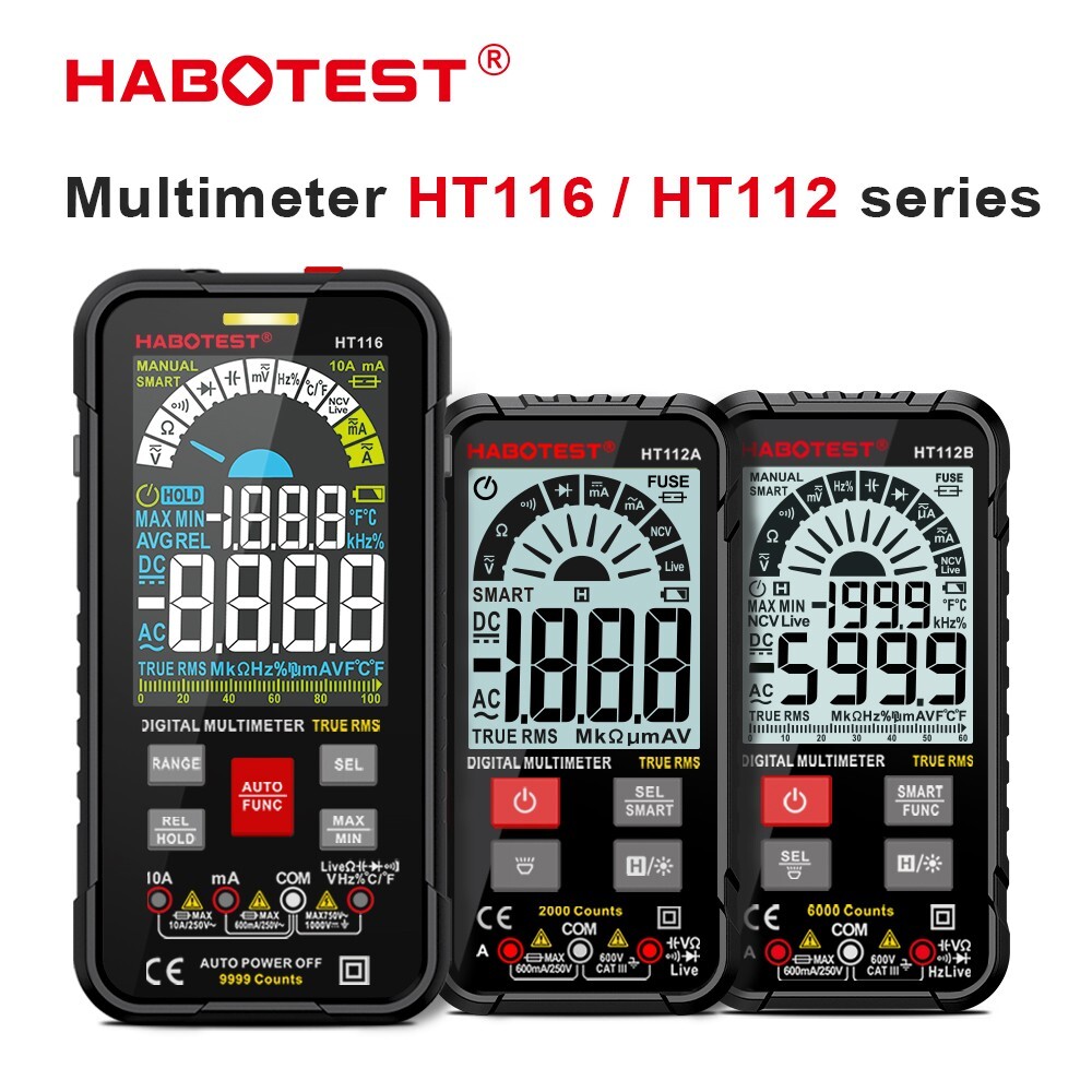 HABOTEST HT116 HT112 Series Smart Digital LCD Multimeter Test Leads ...