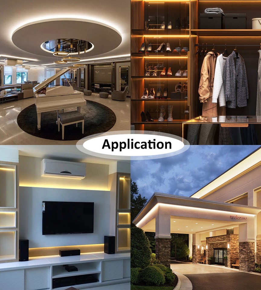 10M COB LED Strip Light Dimmable 312LED/M High Density 12V 24V Flexible ...