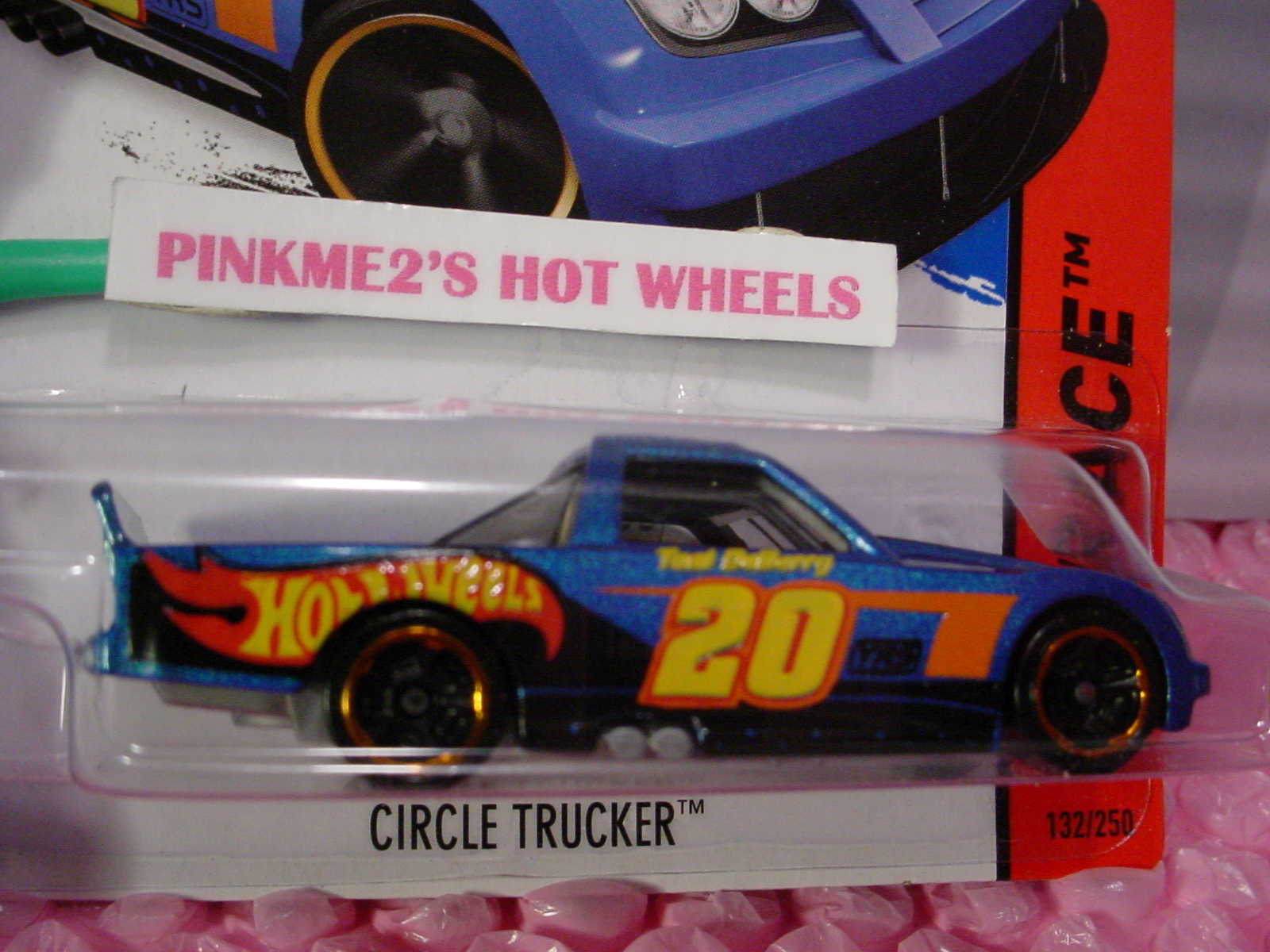 2015 i Hot Wheels CIRCLE TRUCKER #132∞Blue;20 Yr,Toni Deberry∞Race Team ...