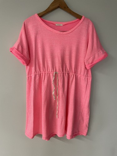 12pm By Mon Ami Mini Dress Bright Pink Size M* (no size tag) Drawstring ...