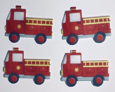 15 PRE CUT Fire Engine Party Edible Wafer Cupcake Toppers | eBay UK