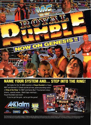 VINTAGE 1993 WWF Royal Rumble Sega Genesis Game boy SNES Video Game ...