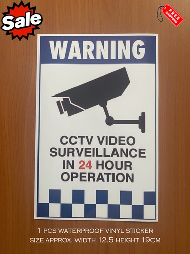 X 1 CCTV 24 hour operation Stickers, Self adhesive vinyl waterproof ...
