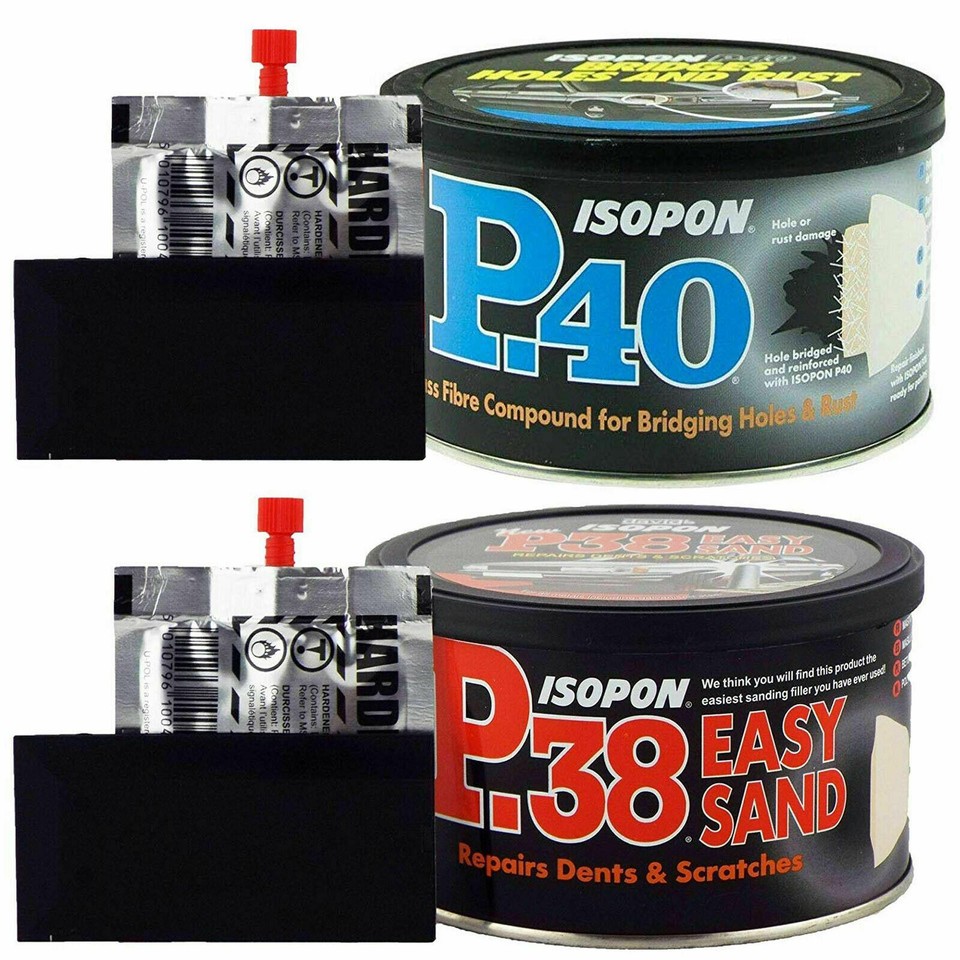 U-Pol David's Isopon P38 & P40 Body Filler Compound Car Body 2x250ml ...