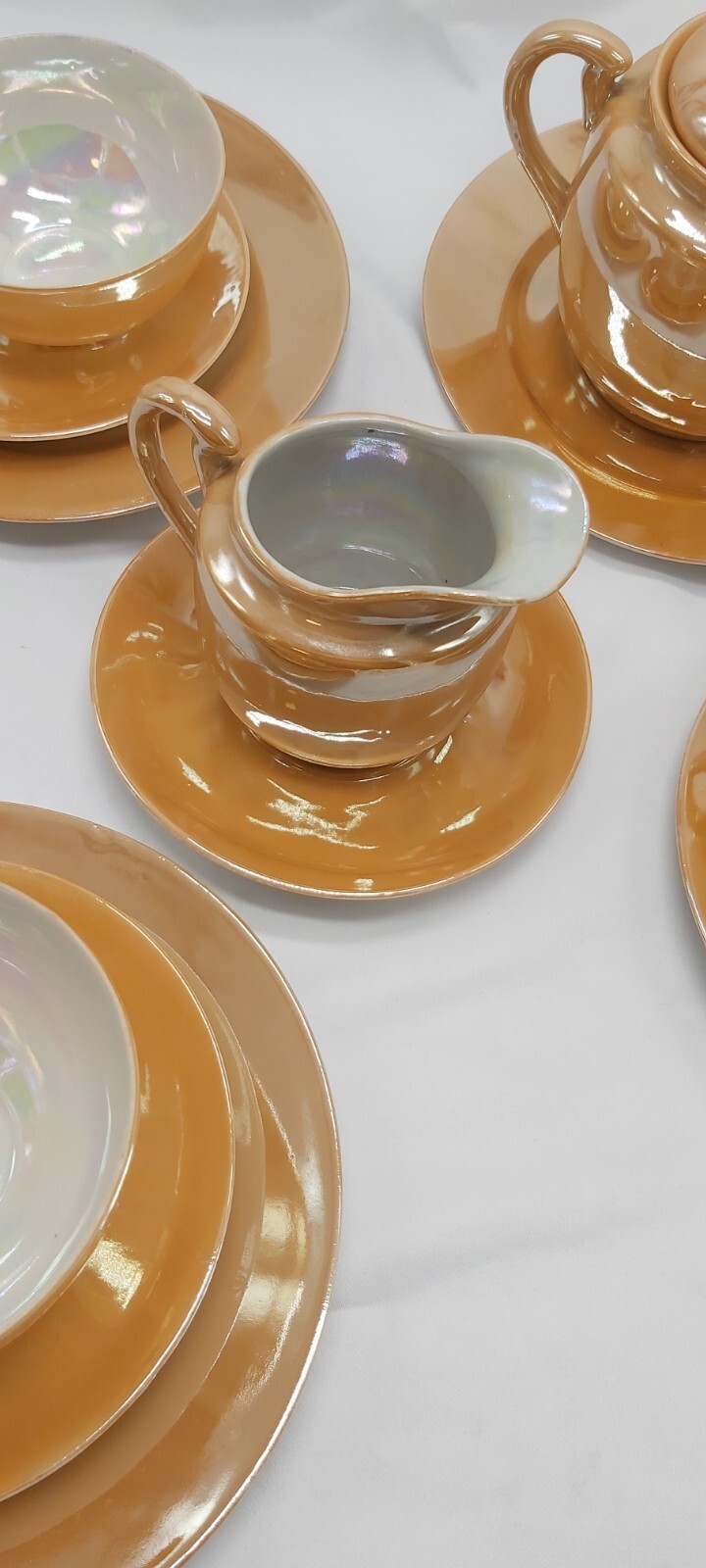 Peach Lusterware Tea Set three piece set Made in Japan | eBay