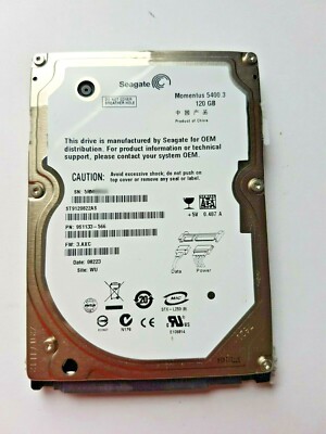 120 GB SATA Seagate Momentus 5400.3 ST9120822AS Fw :3 .axc 8MB HDD 2,5 ...