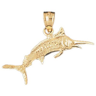 3D Marlin Trout Fish Charm Pendant 14k Gold (2.3 Grams) | eBay