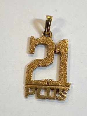 14k M&M YELLOW GOLD 21 PLUS PENDENT ESTATE | eBay