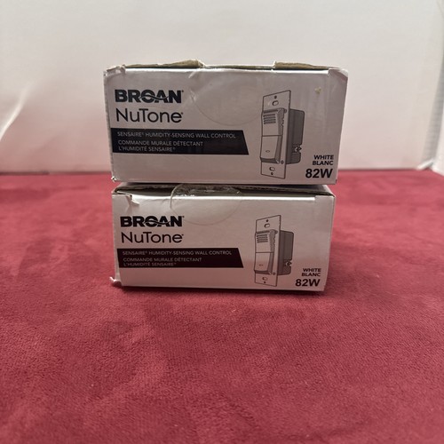 (2) Broan NuTone 82W White Humidity Sensing Bath Fan Wall Switch ...