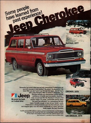 1979 Vintage ad Jeep Cherokee retro vehicle Auto Red Photo 04/08/23 | eBay