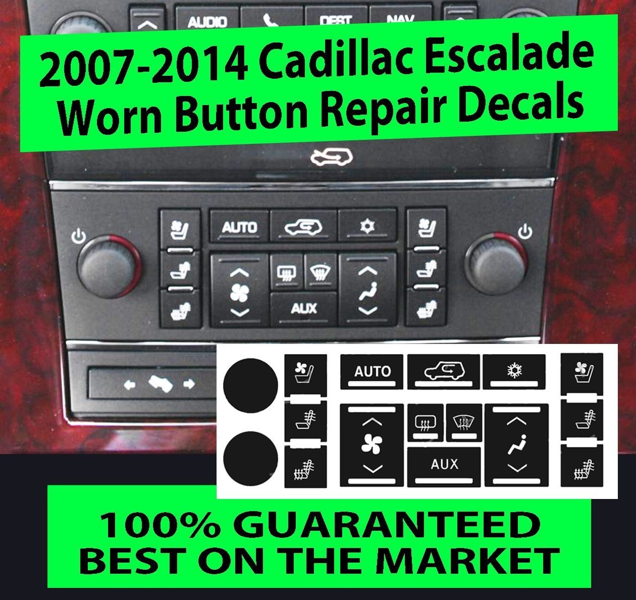 AC Button Repair Kit For 2007-2014 Cadillac Escalade Fix Your Peeling ...