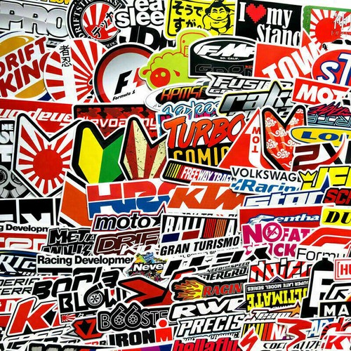 100Pcs Auto Car Parts NHRA Drag Racing Vinyl Graphics Stickers Bomb ...