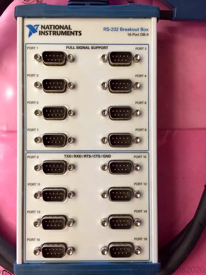 NI National Instruments RS232 DB-9 16-port Serial Breakout Box, Module ...