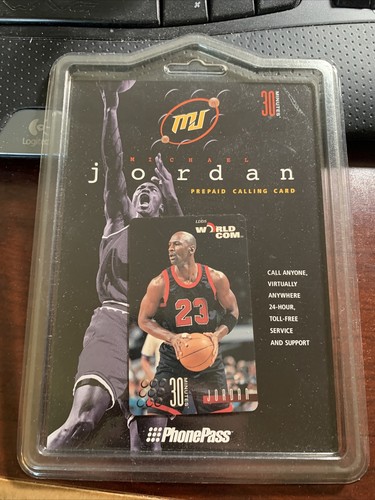 MJ Michael Jordan World Com Phone Pass Calling card 30 Min NEVER USED ...