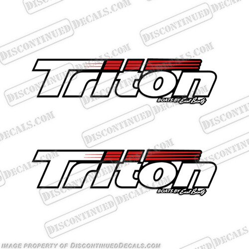 Fits Triton Boat Logo Decals (Set of 2) - Style 3 by Earl Bentz 4" x 18 ...