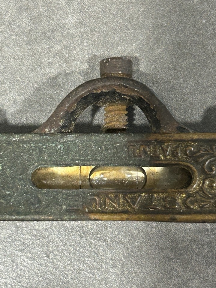 Antique Stanley Pocket Level Patent June 23, 1896 Cast Iron Brass Line ...