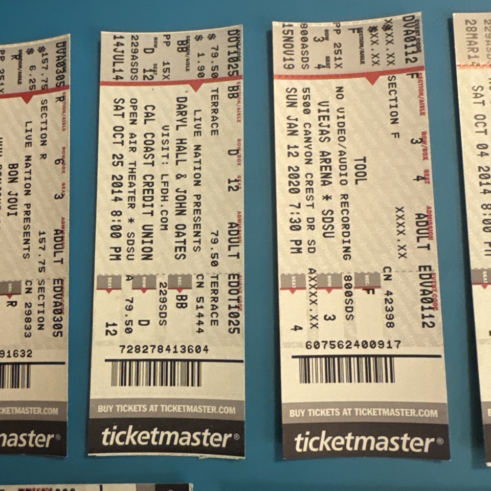 Lot Of 8 Rock Concert Tickets. Petty, Bon Jovi, Santana, Tool, More | eBay