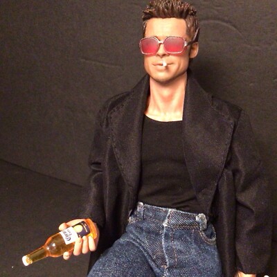 12”FIGHT CLUB Iconi TYLER DURDEN(BRAD PITT)Levi’s,Beer,Coat,1/6 scale ...