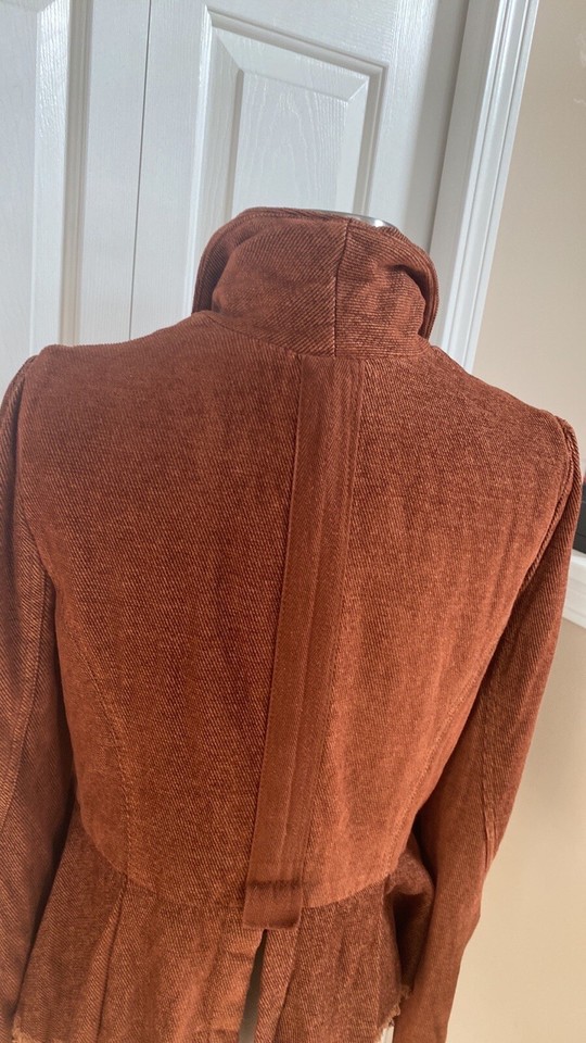 Free People ruffle red jacket Small | eBay