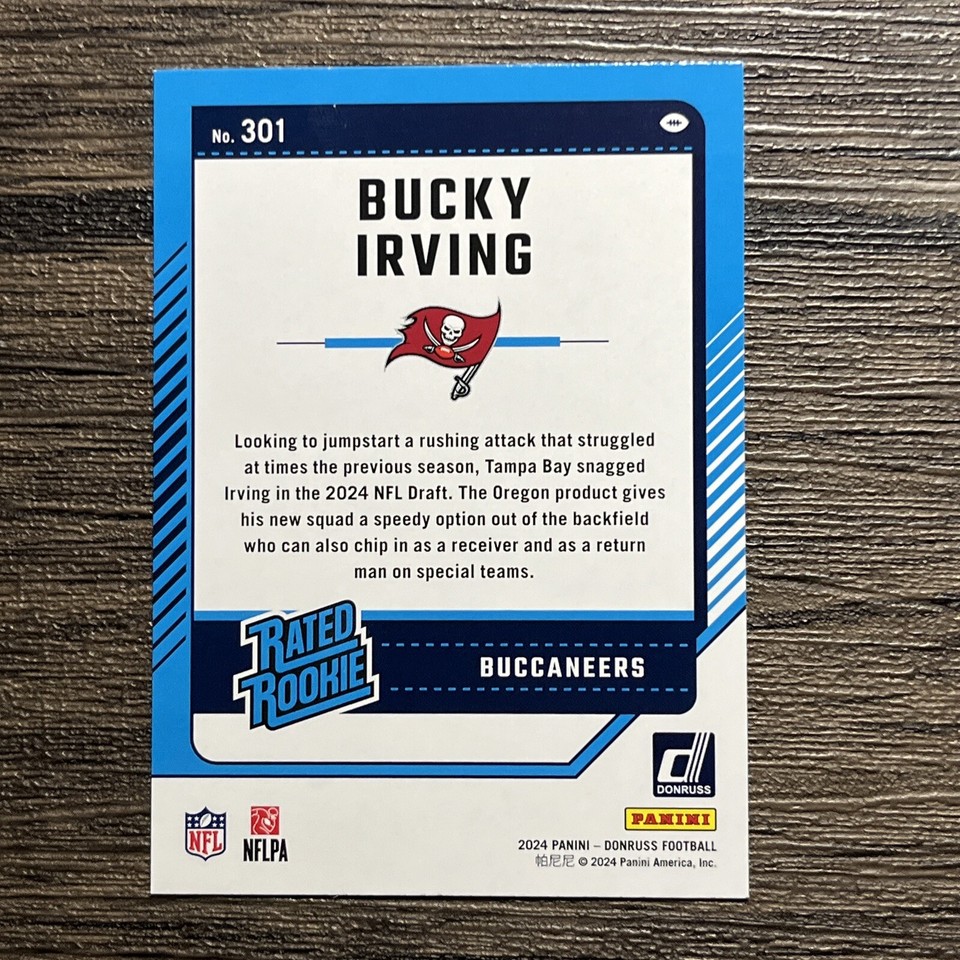 2024 Donruss Bucky Irving #301 Rated Rookie Card RC Base Buccaneers🏈 | eBay