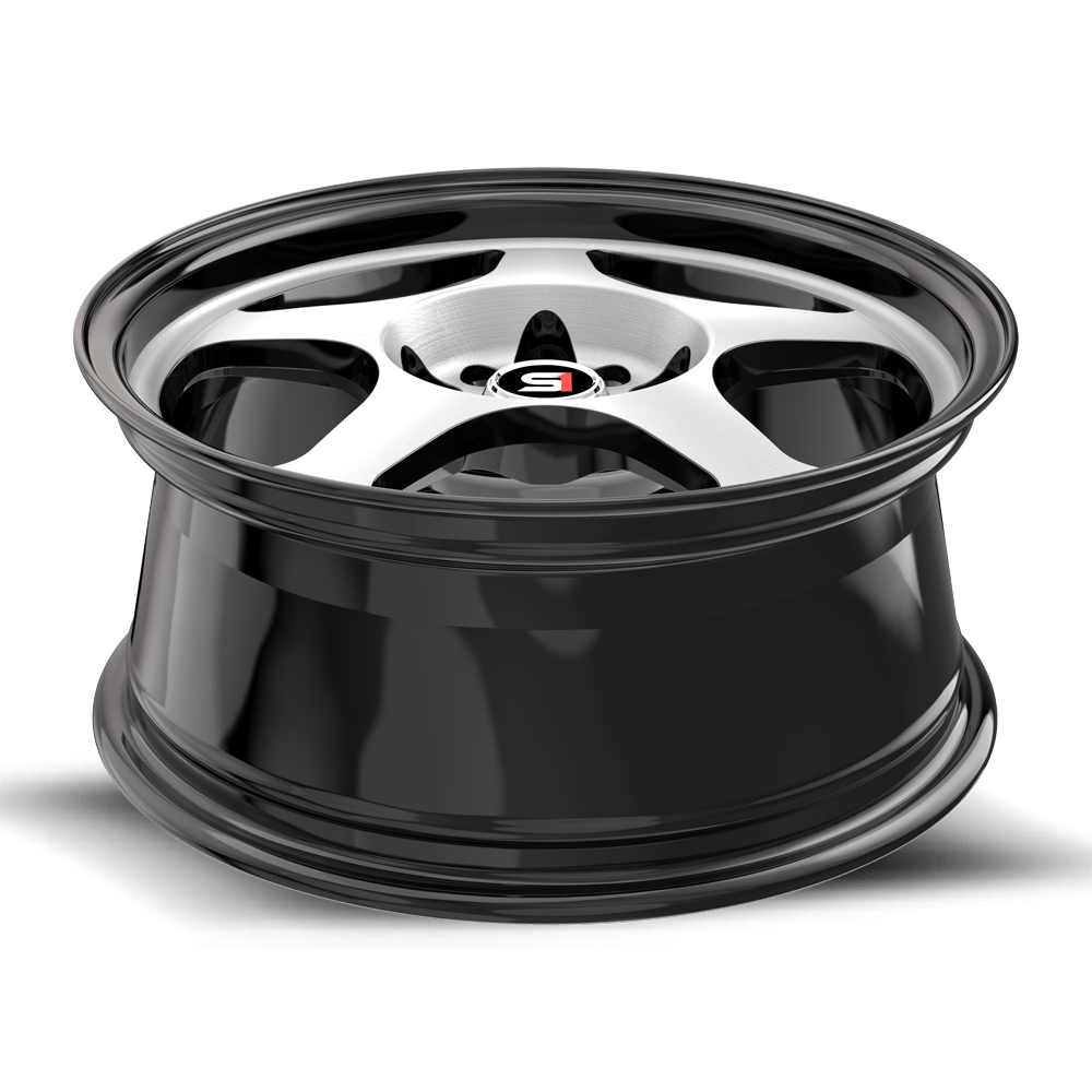 Set 4 16" Spec-1 SPT-36 Gloss Black & Machined 16x7 Wheels 4x100 4x4.5 ...