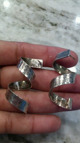 Artisan SyB Sandra Baker Sterling Silver 925 modernist pierce earrings ...