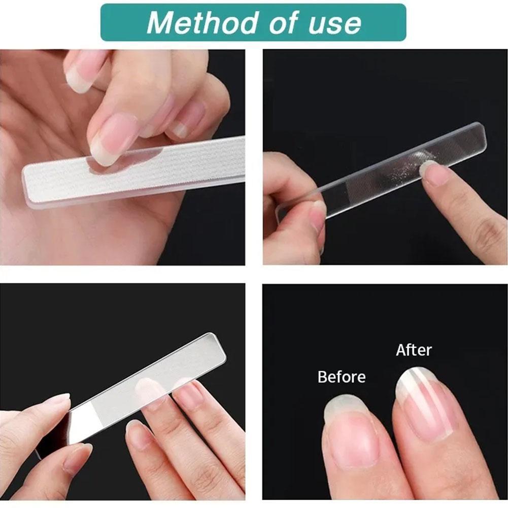 Professional Crystal Glass Finger Nail File with Case Pedicure ...