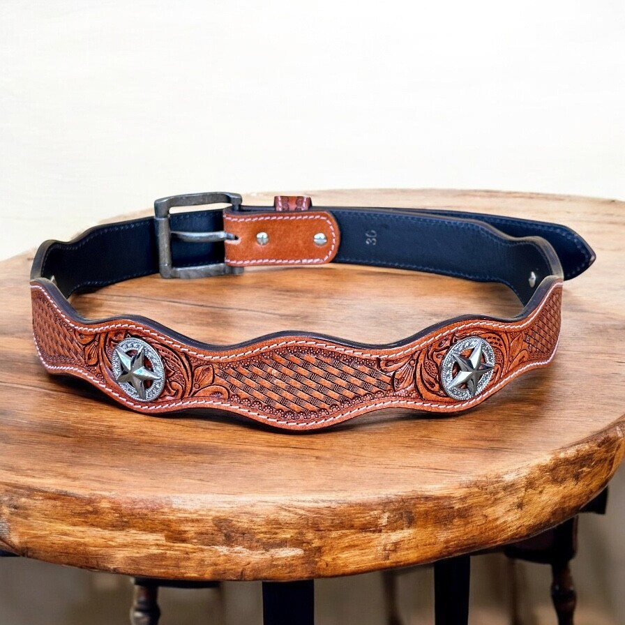 Men's Western Belt Cowboy Rodeo Full Grain Leather Belt With Removable ...