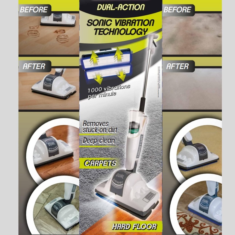 VIBRATWIN Electric Mop Dual Action, Floor Polisher & Cleaner Machine ...