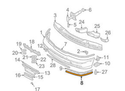 NEW BMW 5 E39 FRONT BUMPER RIGHT MOLDING 51117005966 OEM NO DUTY TO 🇺🇸 ...